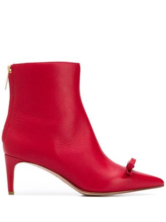 Red(v) bottines &agrave; d&eacute;tail de noeud 65 - Rouge