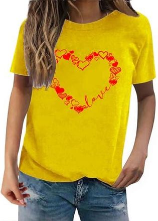 Generic Tee Shirt Femme Coton Et&eacute; Manches Courtes Basique Hauts T Shirt D&eacute;t&eacute; Occasionnelles L&acirc;che Vetement Mode Manche Courtes Chemisier Chic Et Elegant Sport