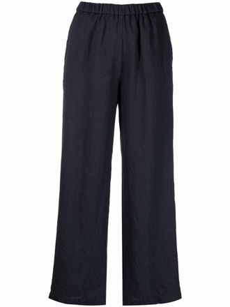 Aspesi pantalon en lin &agrave; coupe ample - Bleu