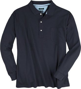 Redfield Langarm-Poloshirt Redfield Langarm-Poloshirt dunkelblau Übergröße