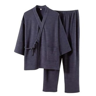 Generic Pyjama Homme Hiver Pyjama Polaire Homme Ensemble Deux Pi&egrave;ces Printemps Automne en Velours D&eacute;contract&eacute; Manches Longues Tenue Simple et Confortable