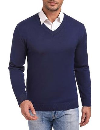 iClosam Pull Homme Hiver Chaud Pull Homme Col V Hiver Pullover &agrave; Manches Longues Tricot&eacute; en Maille Classique