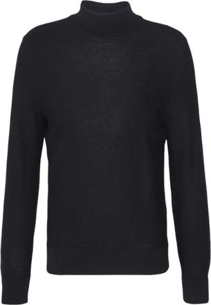 HUGO BOSS Homme, Pulls, Noir, Taille: S Pull Col Roulé en Mélange de Laine avec Logo
