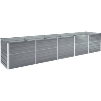vidaXL Vidaxl - Lit sur&eacute;lev&eacute; de jardin Acier galvanis&eacute; 400x80x45 cm Gris