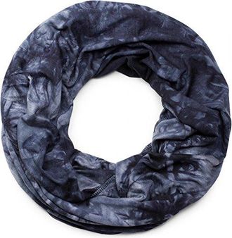 styleBREAKER snood rond avec imprimés batik, style vintage effet usé, écharpe, tissu, unisexe 01017041, couleur:Bleu foncé-bleu