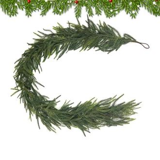 Generico Pine Garland Real Touch,Guirlande De No&euml;l De Pin | D&eacute;coration pour Escalier Maison Ferme F&ecirc;te