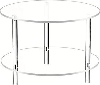 Generic Acryl Beistelltisch - 2 -Tier Wohnzimmer | Klar Nachtstand, 15,7 x 15,7 x 16,5 Zoll M&ouml;bel f&uuml;r Schlafzimmer Wohnzimmer Studie Zimmer-Wohnung Terrasse