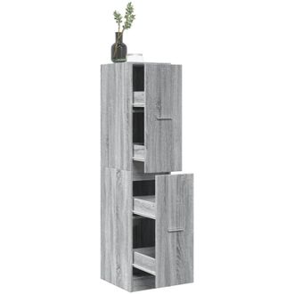 vidaXL Armoire apothicaire sonoma gris 30x41x144,5cm bois dingénierie - Vidaxl