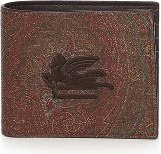 Etro Homme, Accessoires, Brun, Taille: ONE Size Portefeuille Jacquard Paisley