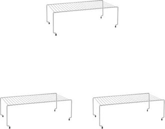 Metaltex Brooklyn Schrankeinsatz, Metall, Silbermetallic, 15 x 23 x 45 cm (Packung mit 3)