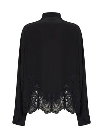 Ermanno Scervino Womens Silk Cr&ecirc;pe De Chine Shirt, Black
