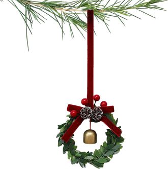 Generic Pr&auml;sentierter k&uuml;nstlicher Weihnachtskranz - Realistisches Gr&uuml;n mit Glocken, Pine Cones Christmas Loop | Winterfest, Neujahrsdekorationen f&uuml;r Treppen, 