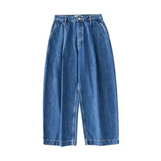 STUDIO NICHOLSON Homme, Jeans, Bleu, Taille: S Puch Single Pleat Denim Pant