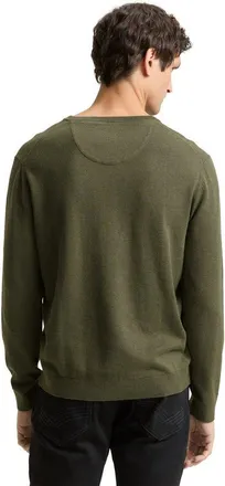 Tom Tailor V-Ausschnitt-Pullover mit kleiner Logo-Stickerei