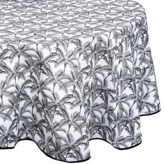 Atmosphera Atmosphera - Nappe Anti-Tache Palmier - Gris fonc&eacute; - D180 cm