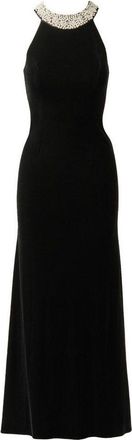 Adrianna Papell Abendkleid Beaded Halter Velvet Gown Ein klassisches Abendkleid aus Samt im Vintage-Glamour-Stil