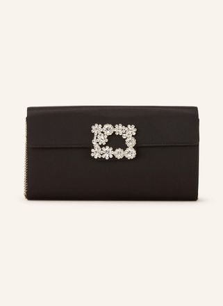 Roger Vivier Clutch Mit Schmucksteinen schwarz