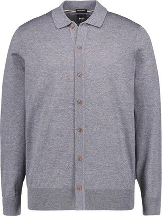 HUGO BOSS Herren Pullover grau unifarben