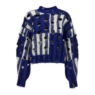 Off-white Rundhals-Strickware - - Knitwear - Damen - Blau - S