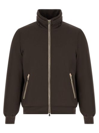 Brunello Cucinelli Detachable Shearling-Lined Hood Down Jacket - Brown