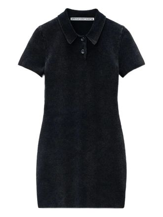 Alexander Wang robe-polo côtelée - Noir