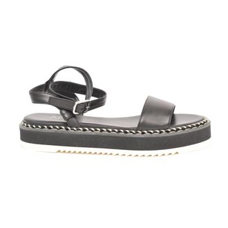 AGL Schwarze Flache Sandalen Myrte Nero - - Shoes - Damen - Schwarzk - 39 EU