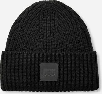 UGG Breit gerippte Beanie für Herren in Black, Größe Polyestermischung