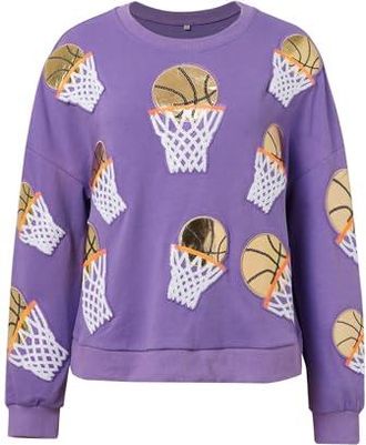 Generic Sweatshirt D&eacute;contract&eacute; Femme Couleur Unie Pull Graphic Teacher Sweats Ample Sweatshirts Haut en Tricot L&eacute;ger Hoodies Hiver Fitness Quotidien Confort