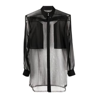Rick Owens Jumbo Schwarzes Overshirt - - Blouses & Shirts - Damen - Schwarzk - S