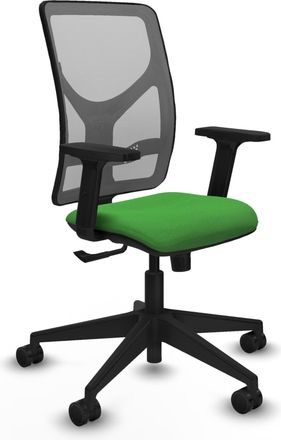 Piqueras y Crespo Schreibtischstuhl Home Office mit 2D-Armlehnen, h&ouml;henverstellbare Lendenwirbelst&uuml;tze, ausgestattet mit 3 Positionen und Schneideschaum, Grau/Gr&uuml;n