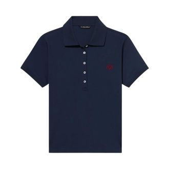 Brooks Brothers Femme, Tops, Bleu, Taille: 38 FR Polo en Piqu&eacute; de Coton avec Logo Brod&eacute;