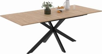 IDMarket Table &agrave; Manger Extensible Rectangle Alix 6-10 Personnes Bois et Noir 160-200 cm