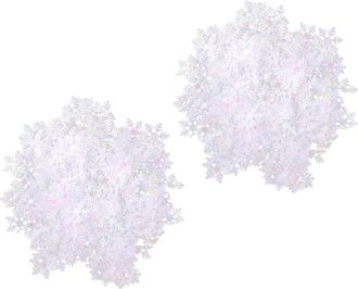 NUOBESTY 2 Beutel Schneeflocken Konfetti 600 St&uuml;ck 2cm Wei&szlig; Festliche Weihnachtsdeko Selbstgemacht Party Zubeh&ouml;r