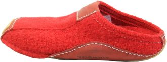Haflinger Damen Herren Pantoffel Hausschuh Wolle Pocahontas 411001, Größe:40 EU, Farbe:Rot
