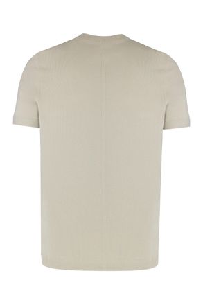 HUGO BOSS Mens Short-Sleeved Knit T-Shirt Beige Viscose T-Shirts And Polos