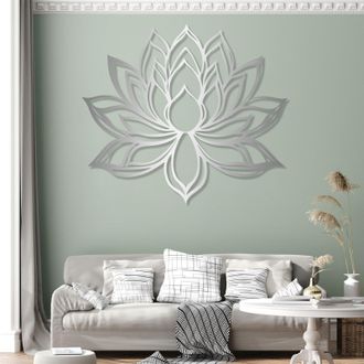 Generic Moderne minimalistische Wandkunst aus Metall mit Lotusmotiv, Lotusblumen-Wanddekoration, spirituelle Wanddekoration f&uuml;r Wohnzimmer, Schlafzimmer, Yoga
