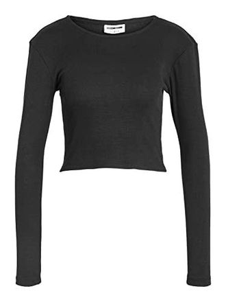 Noisy May Noisy may Nmmaya L/S O-Neck Top Noos T-Shirt Manches Longues, Noir, M Femme