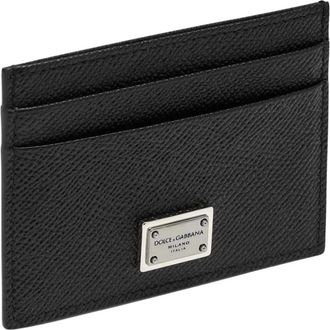 Dolce & Gabbana Homme, Accessoires, Noir, Taille: ONE Size Porte-cartes en cuir de veau