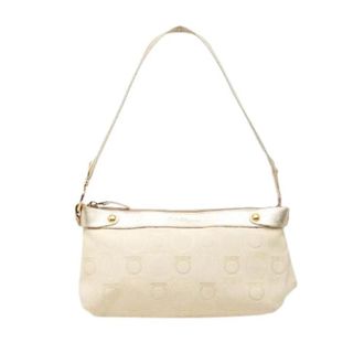 Ferragamo Pre-owned Gancini Canvas Leather Shoulder Bag - - Pre-owned - Damen - Beige - ONE SIZE