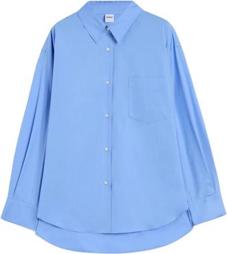Aspesi Femme, Blouses et Chemises, Bleu, Taille: 34 FR Chemise en popeline de coton avec ceinture &agrave; nouer
