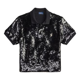 Ralph Lauren Femme, Tops, Noir, Taille: 38 FR Polo &agrave; Manches Courtes avec Logo