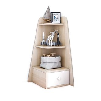 Generic Bücherregale, Bücherregal, Bücherregal für den Innenbereich, Bücherregal mit 3 Ebenen, Eck-Bücherregal mit Schublade, Schreibtischregal für Büro, Auss