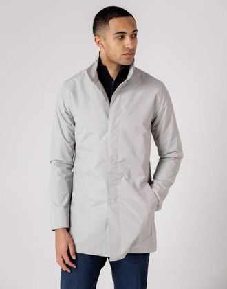 French Connection Mac - Veste mi-longue &agrave; col chemin&eacute;e - Gris clair