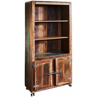 Massivmoebel24 Regal Altholz 90x35x180 mehrfarbig lackiert freezy 33