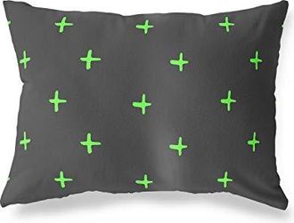 Bonamaison Le Jardin du Lin Kissenbezug Zierkissenbezug Neon Grün-Rauch Kissenbezug, Für Bett, Auto, Sofa, Haus, Wohnzimmer, Schlafzimmer, Dekoration, 45x60 Cm -