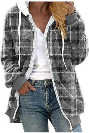 Generic Veste en polaire pelucheuse pour femme - Manteaux pour femme - Coutures à trois poches - Joli pull en laine artificielle - Vêtement dextérieur pour le