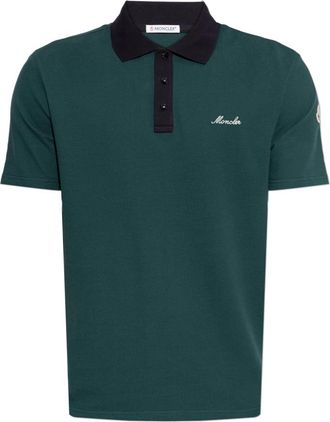 Moncler Homme, Tops, Vert, Taille: M Polo avec Logo Brod&eacute;