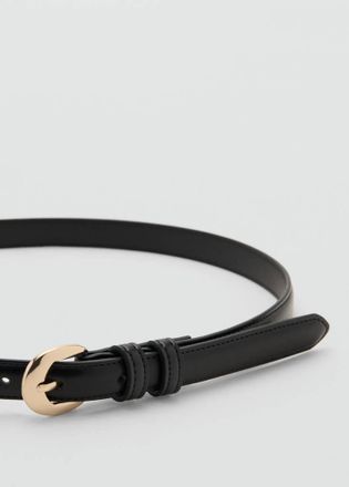 Mango Ceinture fine &agrave; boucle noir - Femme - XL - MANGO