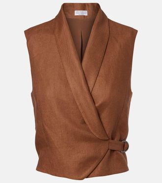Brunello Cucinelli Gilet Monili en lin