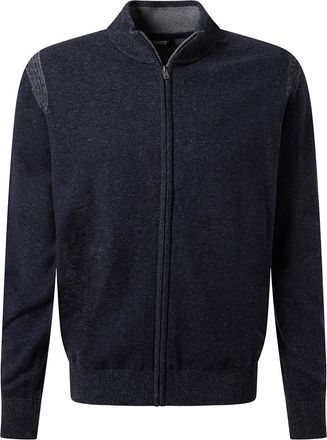 Pioneer Authentic Jeans Herren Kapuzenjacke Knit Jacket | M&auml;nner Zip Hoodie | Kapuzenpullover | Sweatjacke | Regular | Night Sky Melange 0000 6500 | 3XL